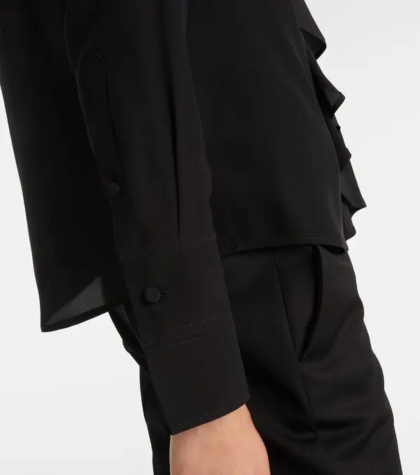 Alexander McQueen Ruffled Silk Blouse - Black