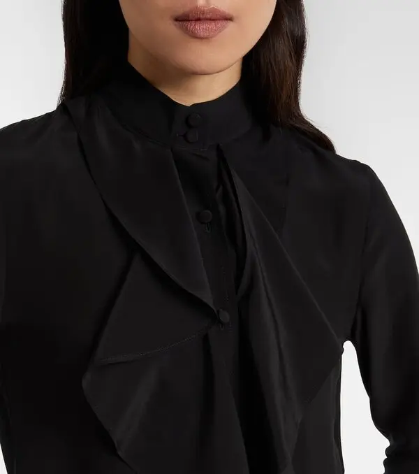 Alexander McQueen Ruffled Silk Blouse - Black