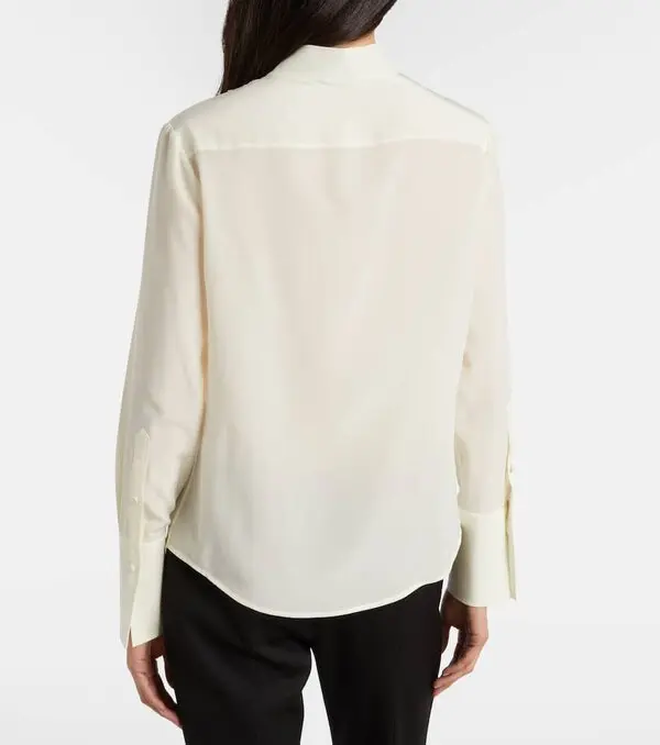 Alexander McQueen Ruffled Silk Blouse - White