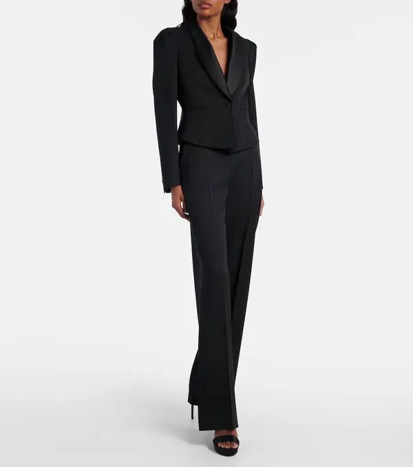 Alexander McQueen High-rise Flared Wool Pants