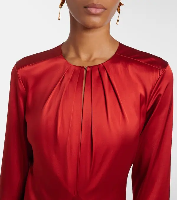 Veronica Beard Ezri Silk-blend Satin Midi Dress