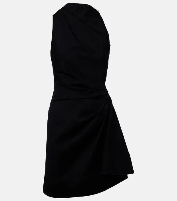 Alexander McQueen Draped Cotton Minidress