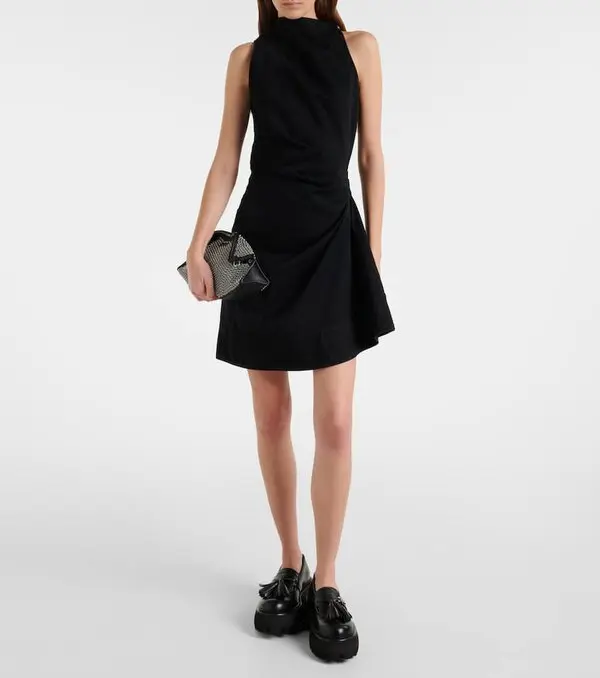 Alexander McQueen Draped Cotton Minidress