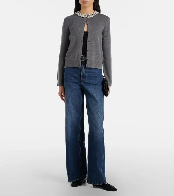 Veronica Beard Daro Embellished Wool Cardigan