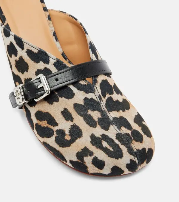 GANNI Sue Printed Denim Mules