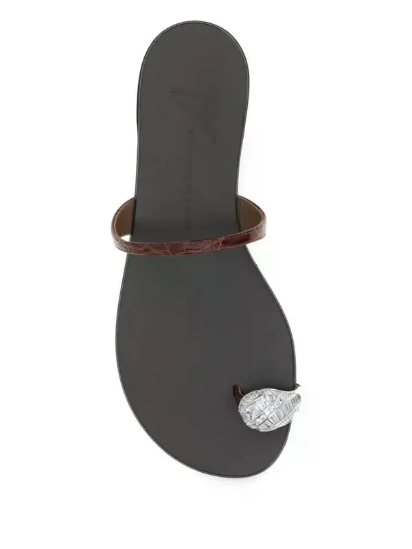 GIUSEPPE ZANOTTI Pia Morpheus Round-toe Flat Sandals