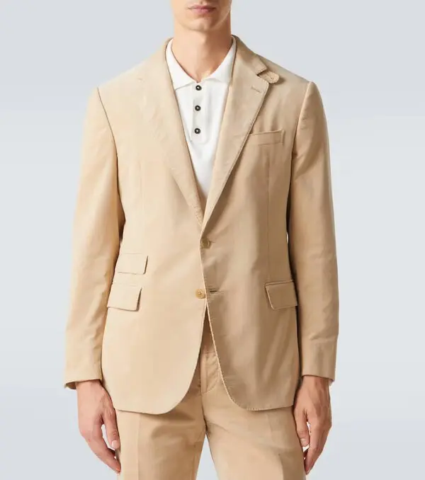Ralph Lauren Purple Label Cotton Corduroy Blazer - Beige