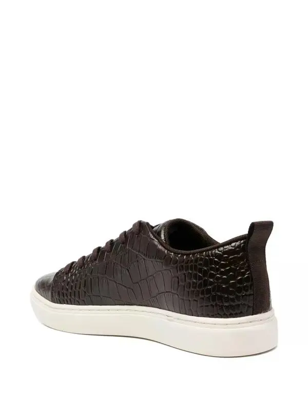 Paul Smith Croc Effect Lace-up Trainers - Brown