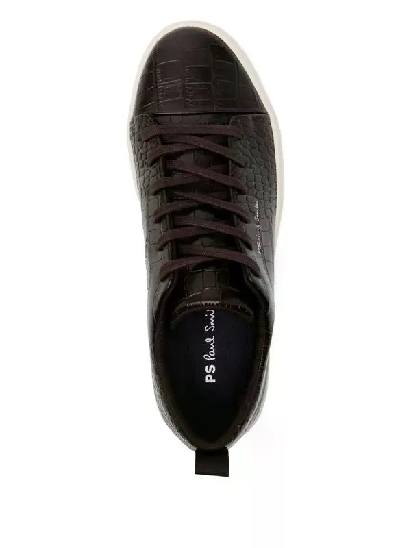 Paul Smith Croc Effect Lace-up Trainers - Brown