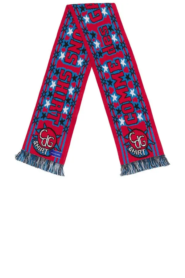 Comme Des Garçons Football Scarf - Red & Blue