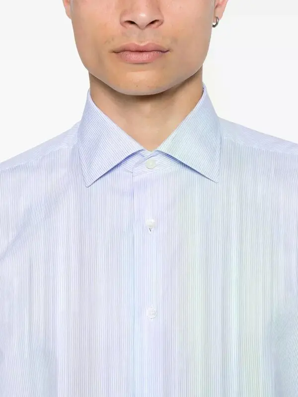Canali Pinstripe Shirt - Blue