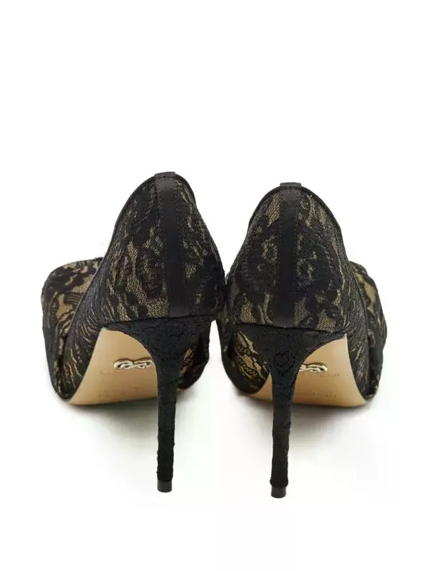 Mach & Mach Lace Pumps With Heart Embellishment