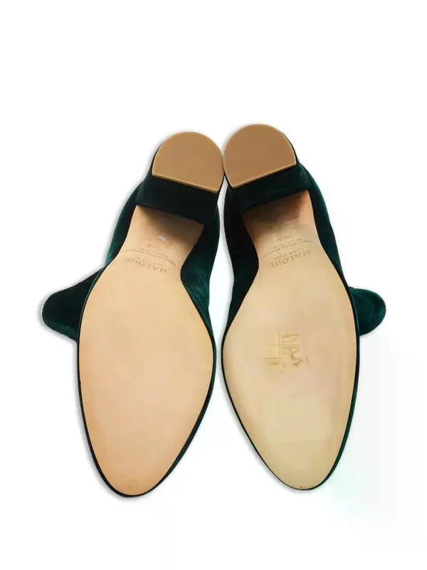 MALONE SOULIERS Eula Velvet Block-heel Boots