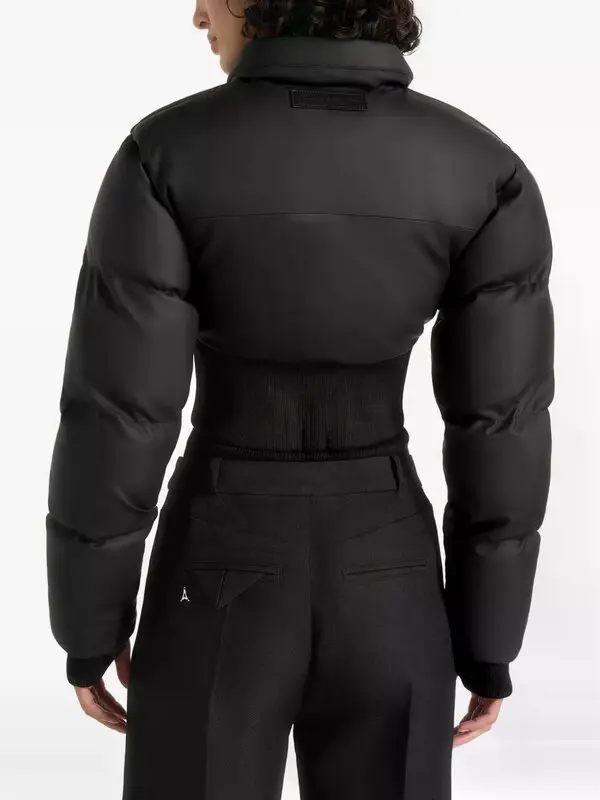 Manière De Voir Dalya Matte Biker Cropped Puffer Jacket