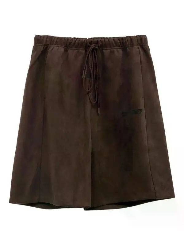 Fear Of God Relaxed Suede-effect Drawstring Shorts - Brown