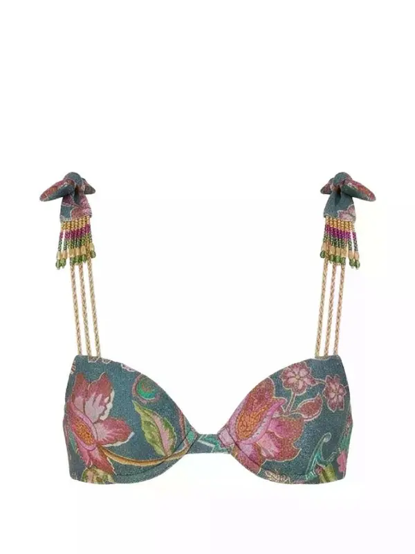 DEL MAAR Ceiri Floral-print Bikini Top - Blue