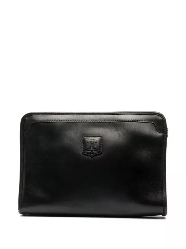 Celine 1990s Logo-patch Clutch Bag