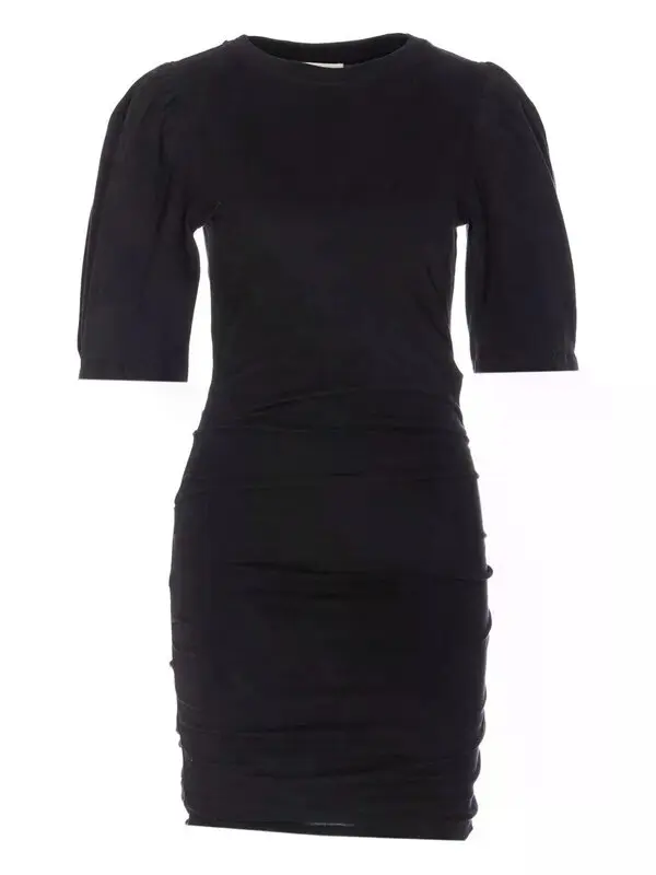MARANT ETOILE Ruffled Balloon-sleeve Mini Dress - Black