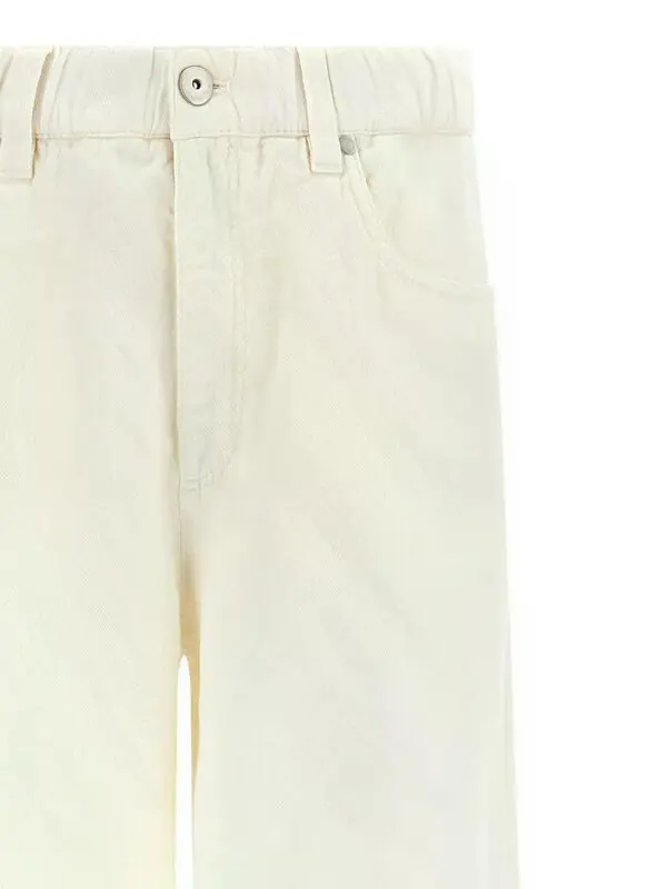 Brunello Cucinelli Elastic Waistband Trousers With Monili Detail