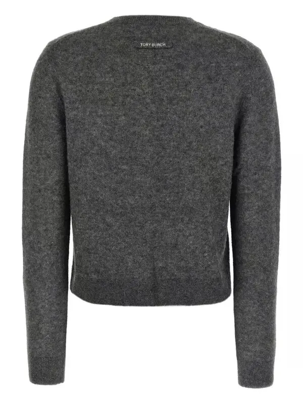 Tory Burch Embroidered Crew Neck Cardigan
