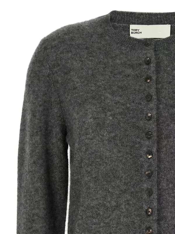Tory Burch Embroidered Crew Neck Cardigan