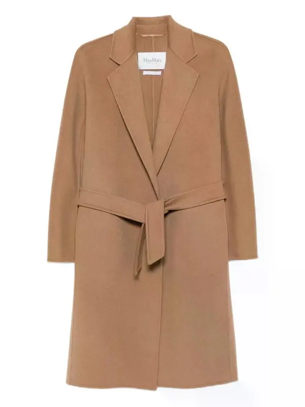 Max Mara Camel Cashmere Tie-waist Coat - Brown