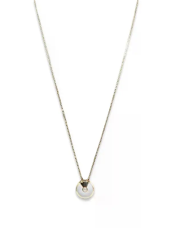 Cartier Amulette Mother Of Pearl And Diamond Necklace - Gold
