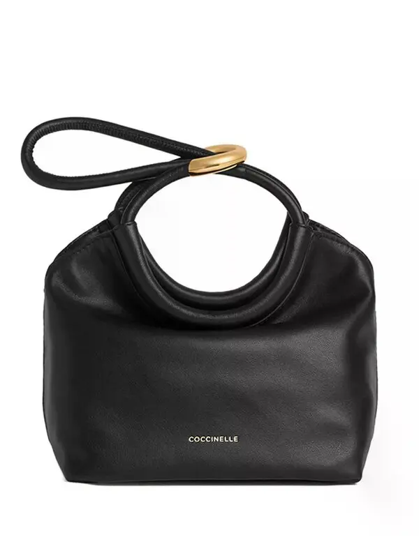 COCCINELLE Small Finn Ring Handle Shoulder Bag - Black