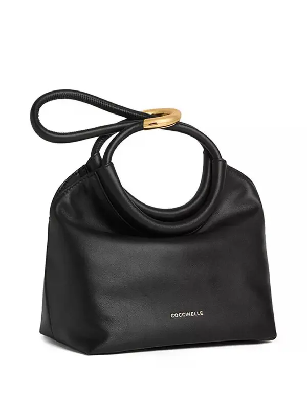 COCCINELLE Small Finn Ring Handle Shoulder Bag - Black