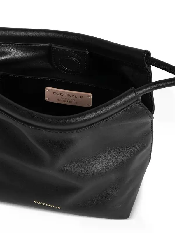 COCCINELLE Small Finn Ring Handle Shoulder Bag - Black