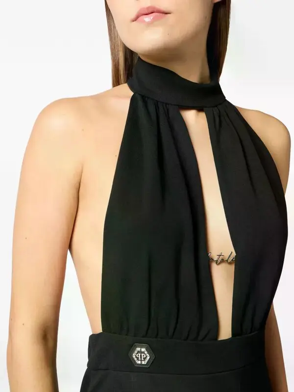 Philipp Plein Halterneck Cut-out Mini Dress
