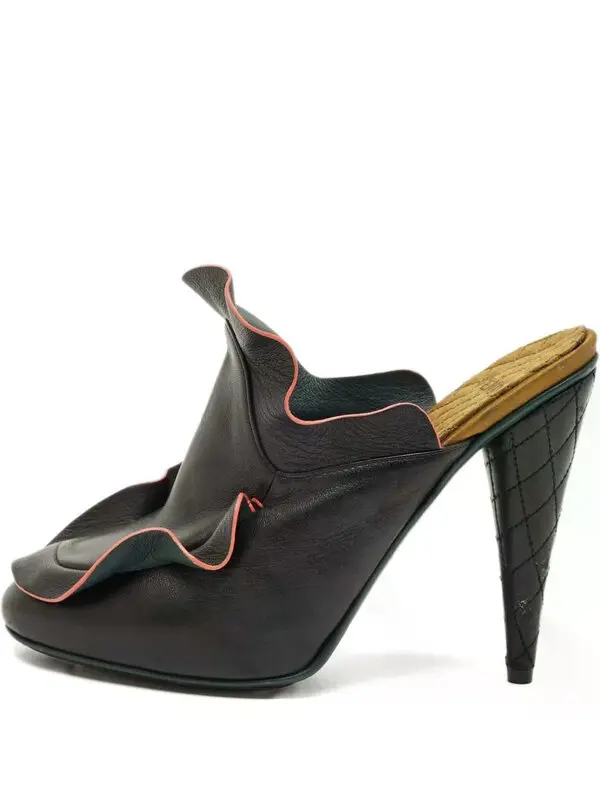 Fendi Ruffled Leather Sandals