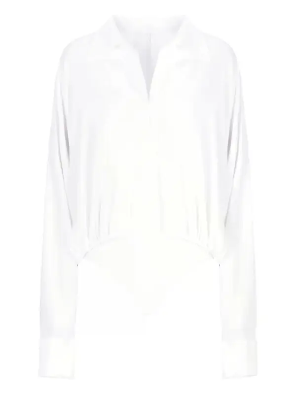Norma Kamali Collared Long-sleeve Top