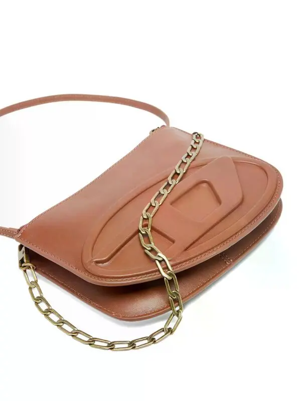DIESEL® 1dr Twin Embossed Zipped Shoulder Bag - Brown