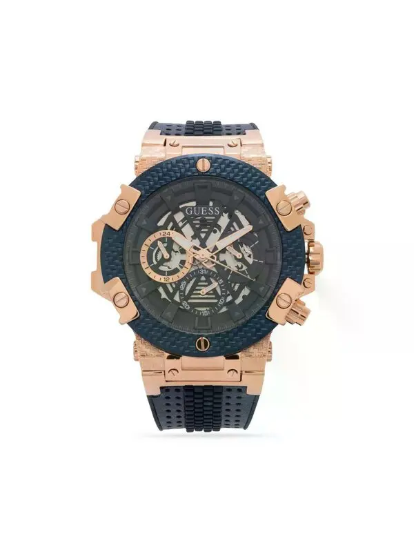 Guess Carbon 46mm Chronograph Watch - Blue