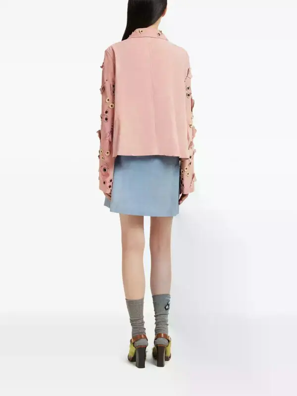 Marni Flower-appliqué Studded Jacket