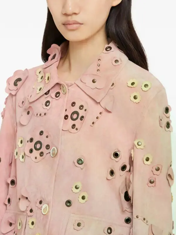 Marni Flower-appliqué Studded Jacket