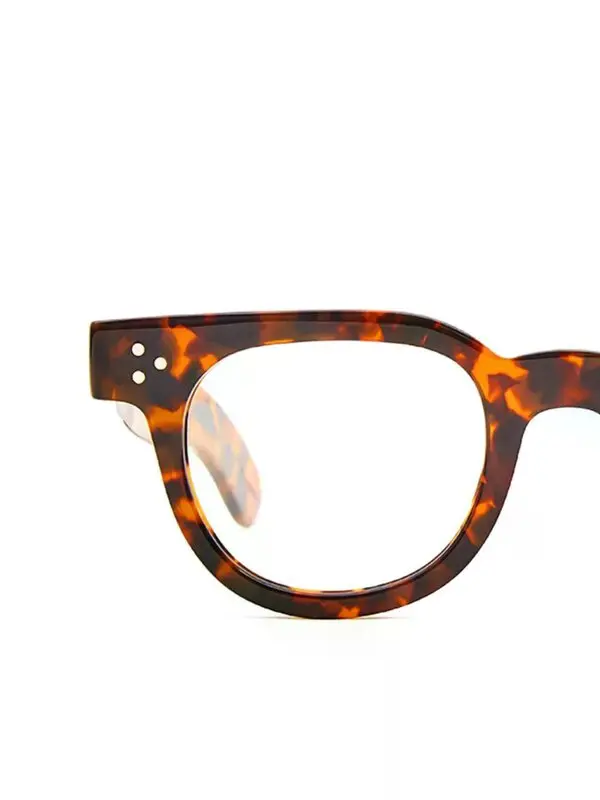 JULIUS TART OPTICAL Stud Round-frame Glasses - Brown