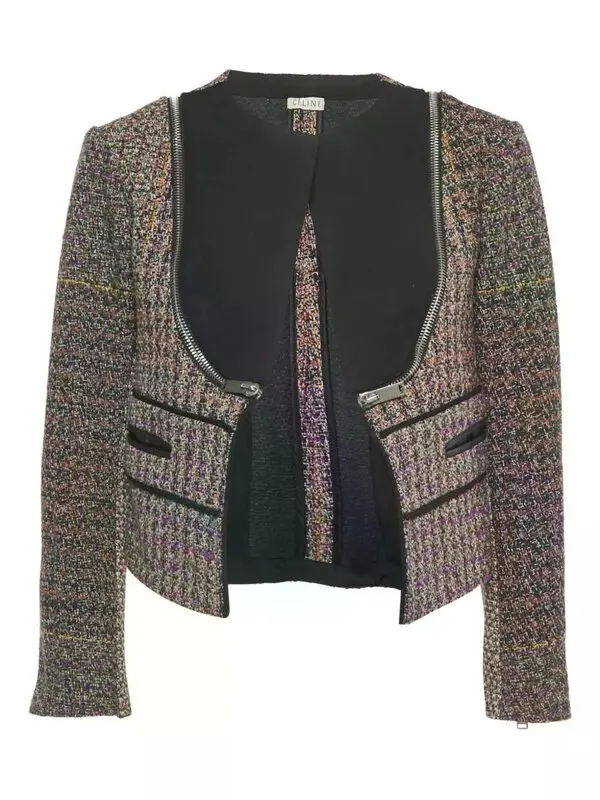Celine Zip-up Tweed Jacket