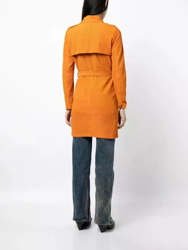 Gucci Perforated Suede Trench Coat