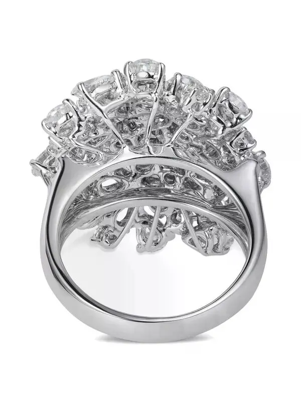 REWIND VINTAGE AFFAIRS Platinum 6.10 Carat Diamond Cocktail Ring