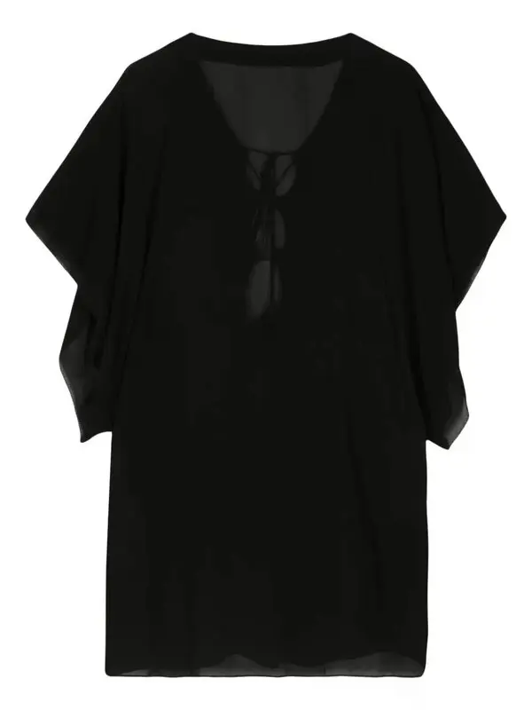 Saint Laurent Lace-up Semi-sheer Kaftan