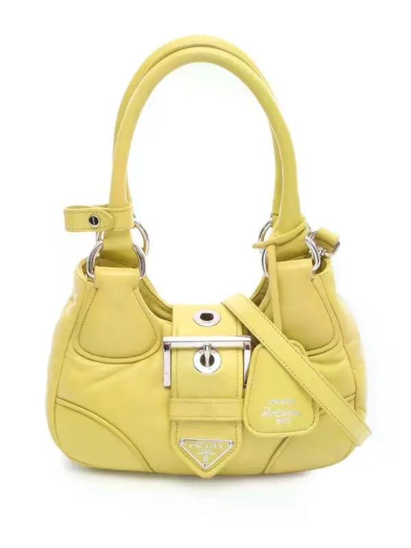 Prada 2010-2025 Nappa Soft Padded Re-edition 2002 Moon Satchel - Yellow