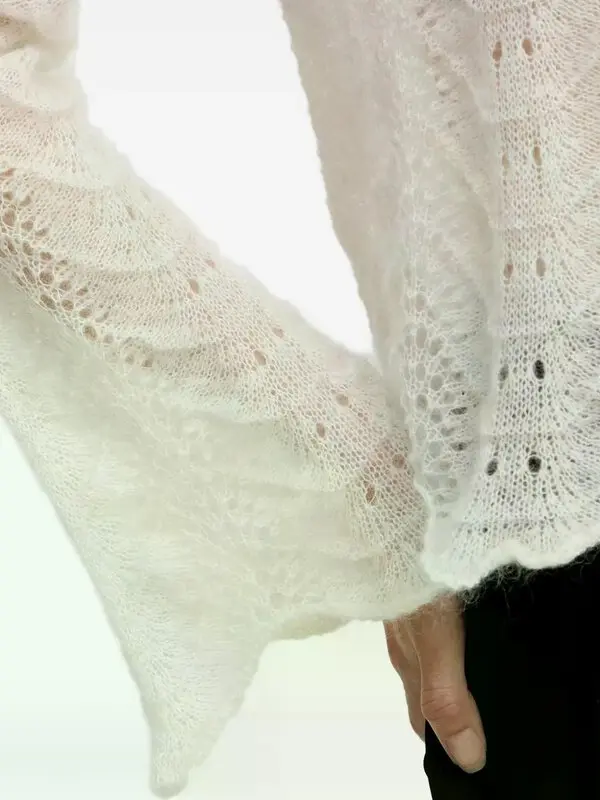 TWINSET Scalloped Hem Open-work Sweater