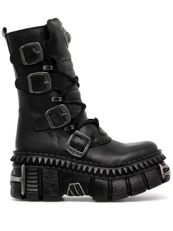 NEW ROCK 80mm Buckle Platform Boots