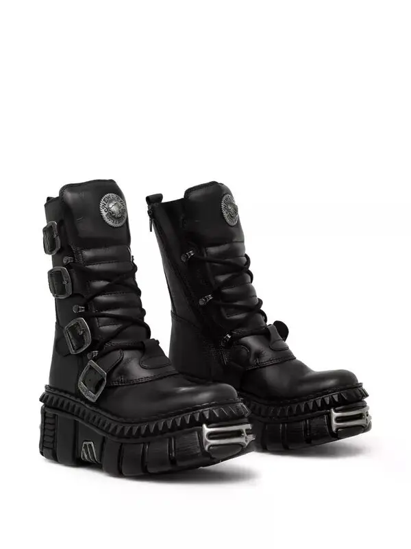 NEW ROCK 80mm Buckle Platform Boots