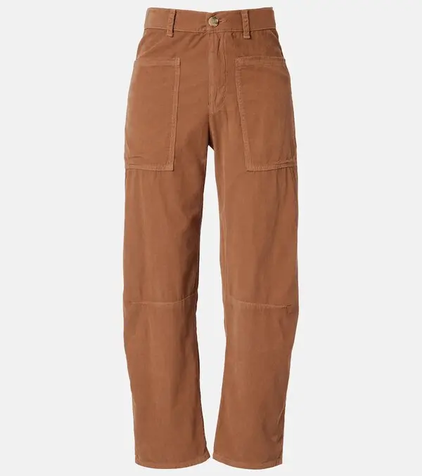 Velvet By Graham & Spencer Sue Cotton Straight Leg Pants - Brown
