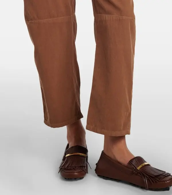 Velvet By Graham & Spencer Sue Cotton Straight Leg Pants - Brown