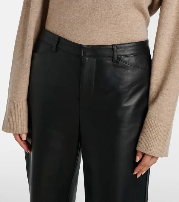 Vince Leather Cropped Straight Pants