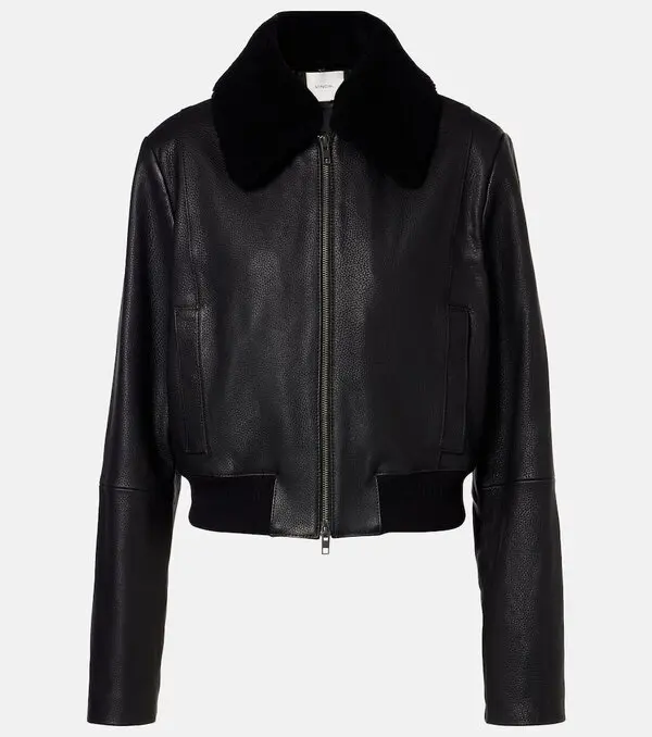 Vince Shearling-trimmed Leather Jacket